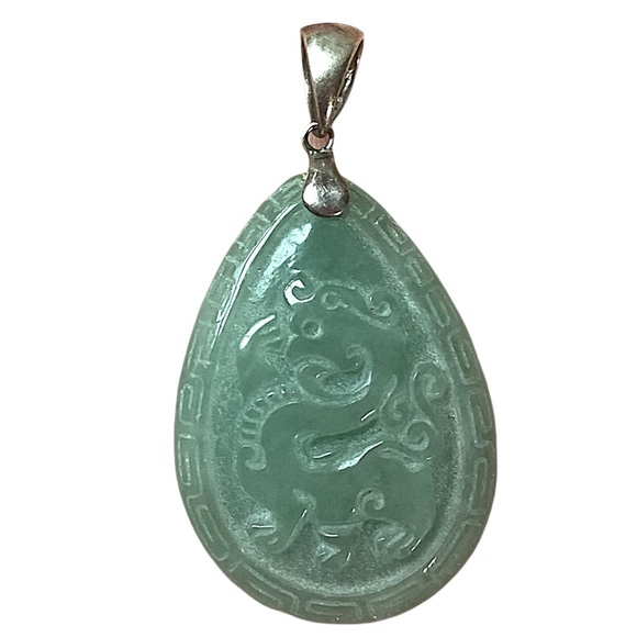 Jade | Jewelry | Vintage Sterling Silver Asian Carved Jade Reversible ...
